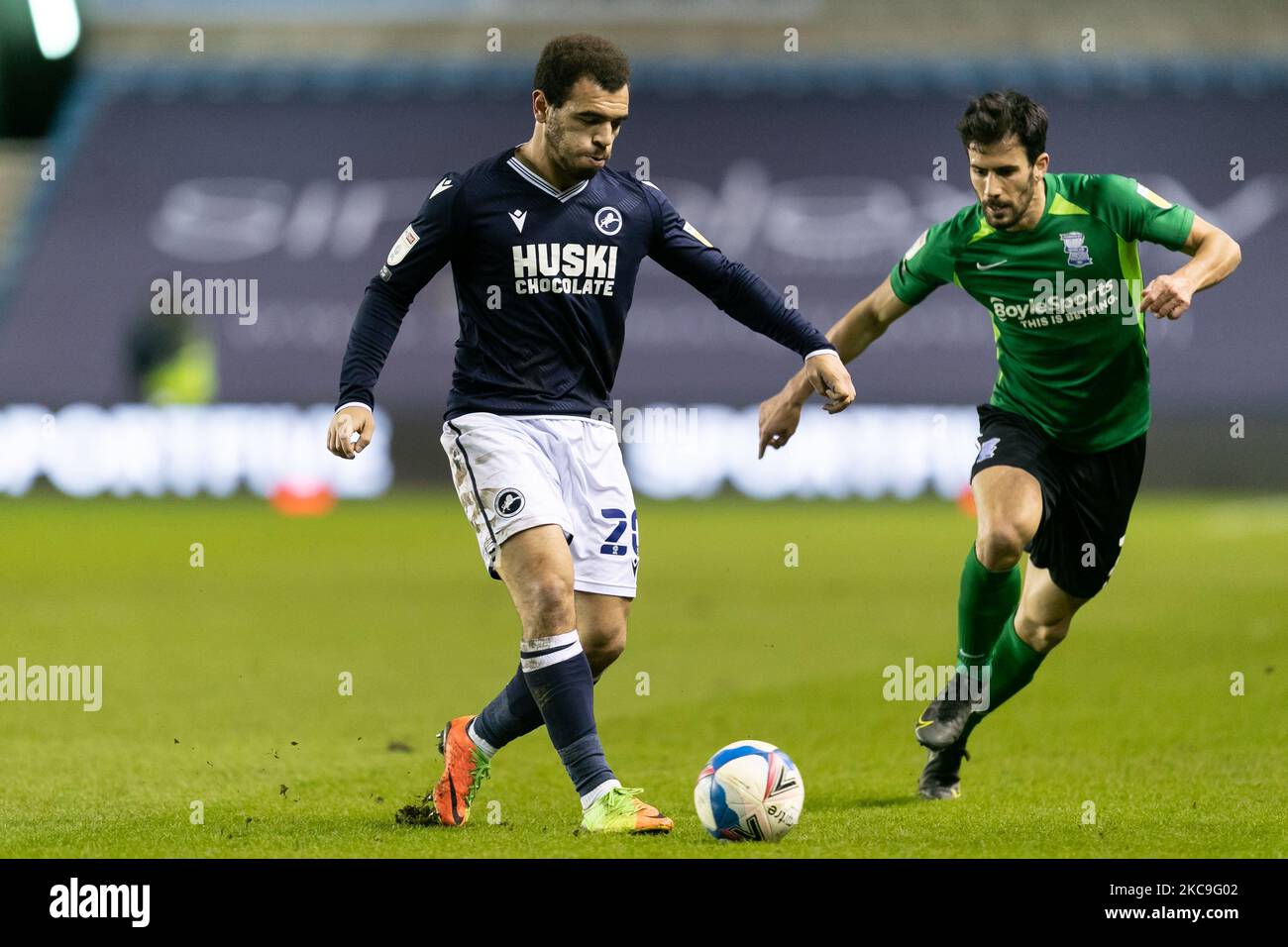 Mason Bennett of Millwall controls the ball during the Sky Bet ...