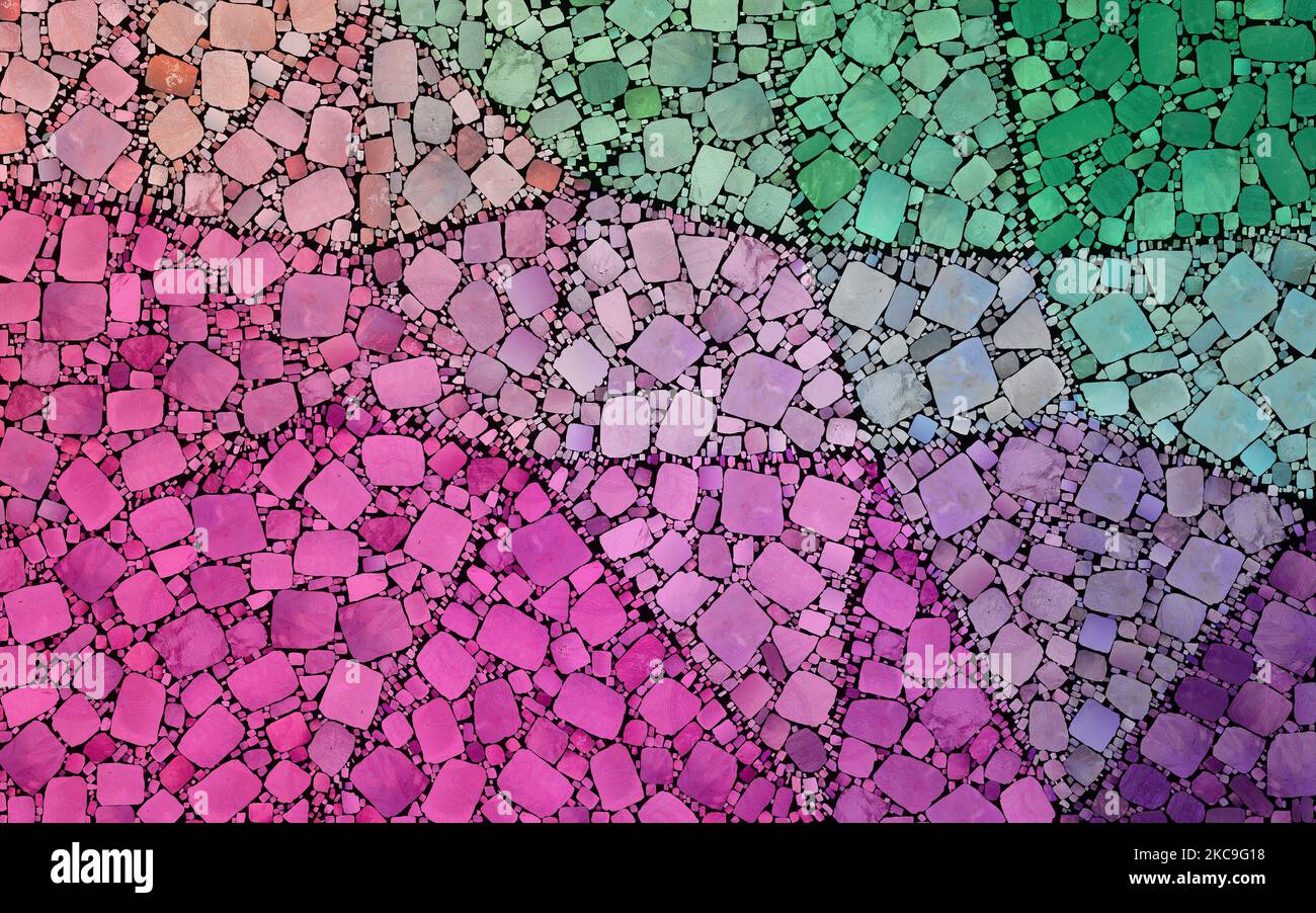 An illustration of a mosaic pattern in vibrant colors Stock Photo - Alamy