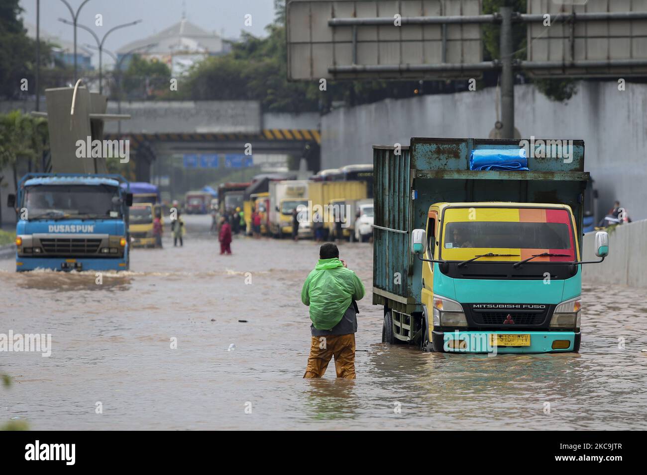 The Jakarta Outer Ring Road (JORR) toll road in TB SImatupang, Jakarta ...