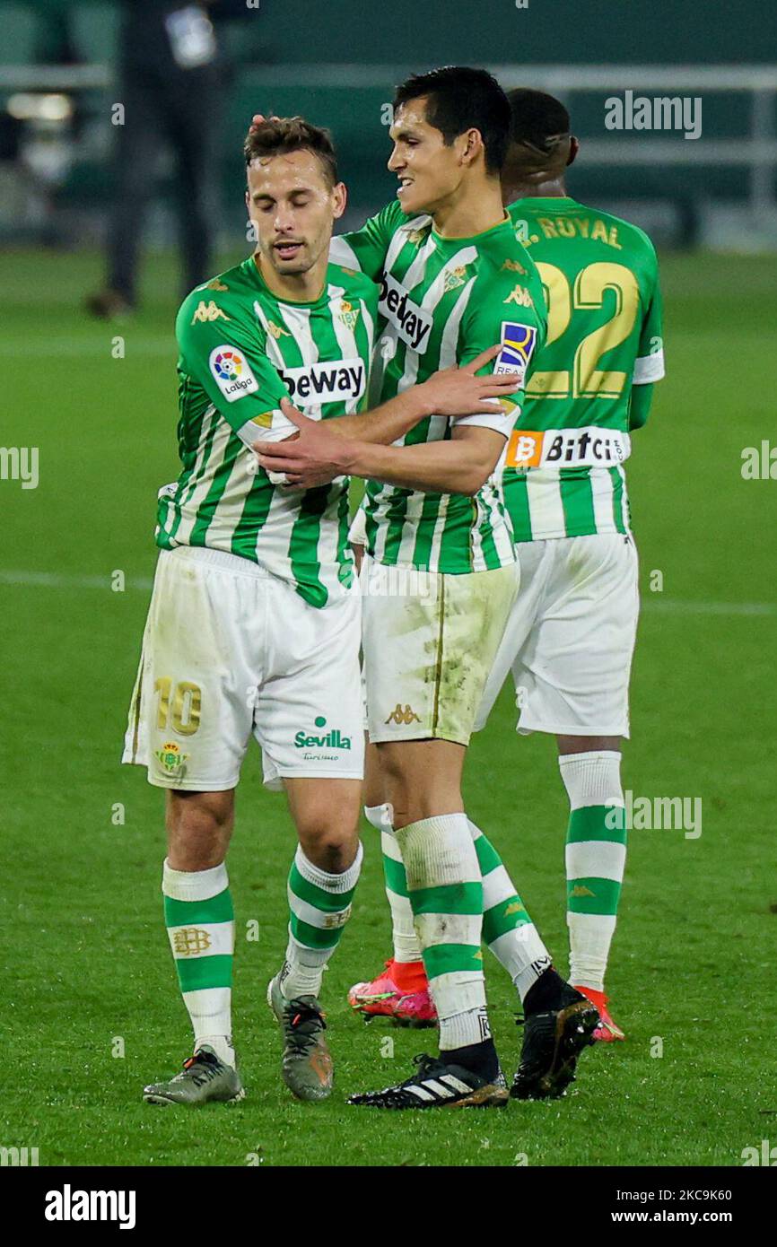 Sergio Canales of Real Betis Balompie with Aissa Mandi of Real Betis ...