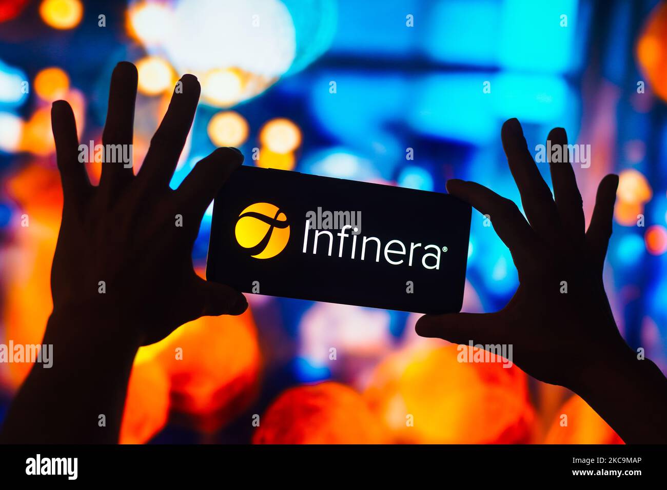 In this photo illustration, the Infinera Corporation logo is displayed ...