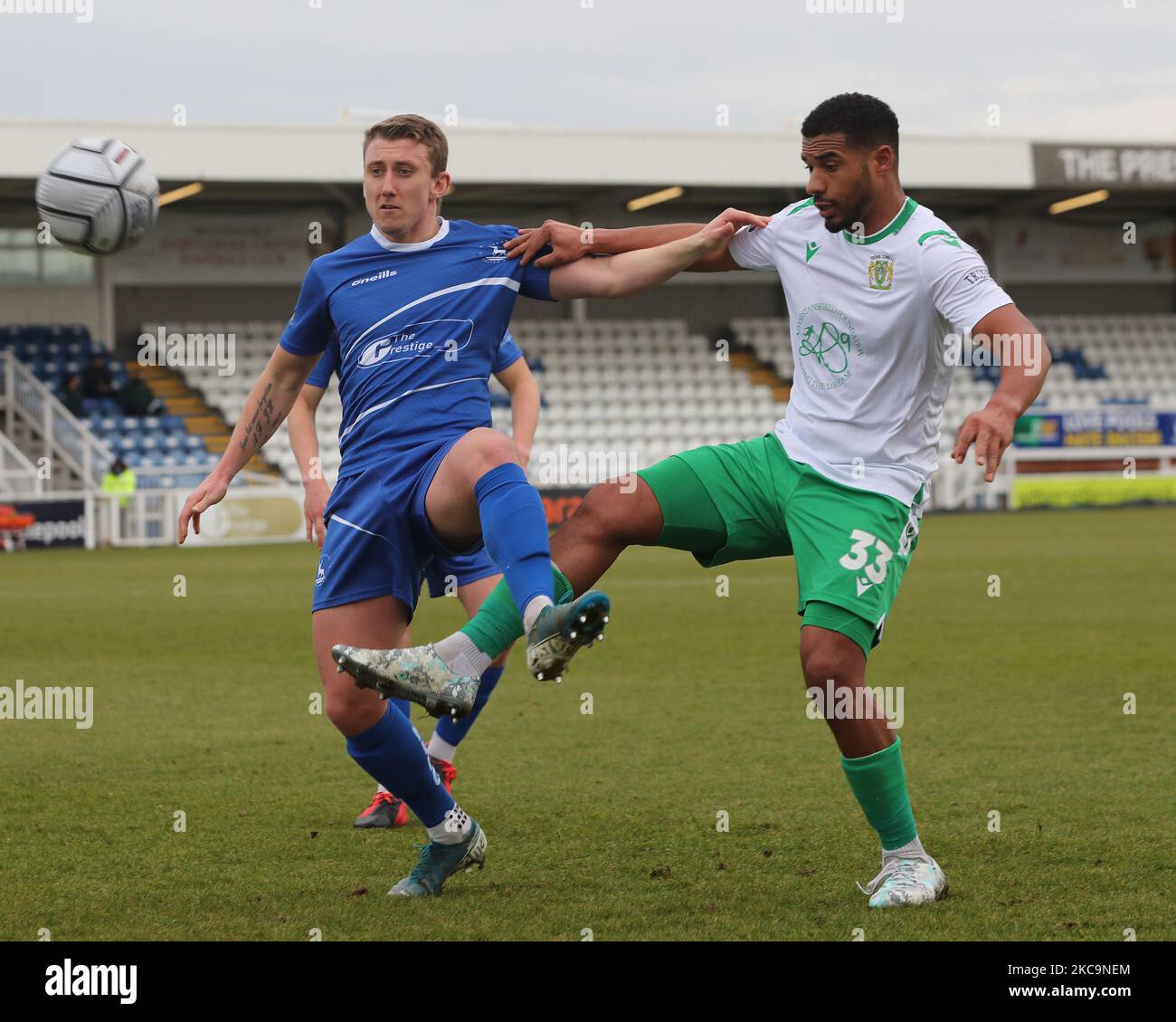 David Ferguson of Hartlepool United battles for possession with Yeovil ...