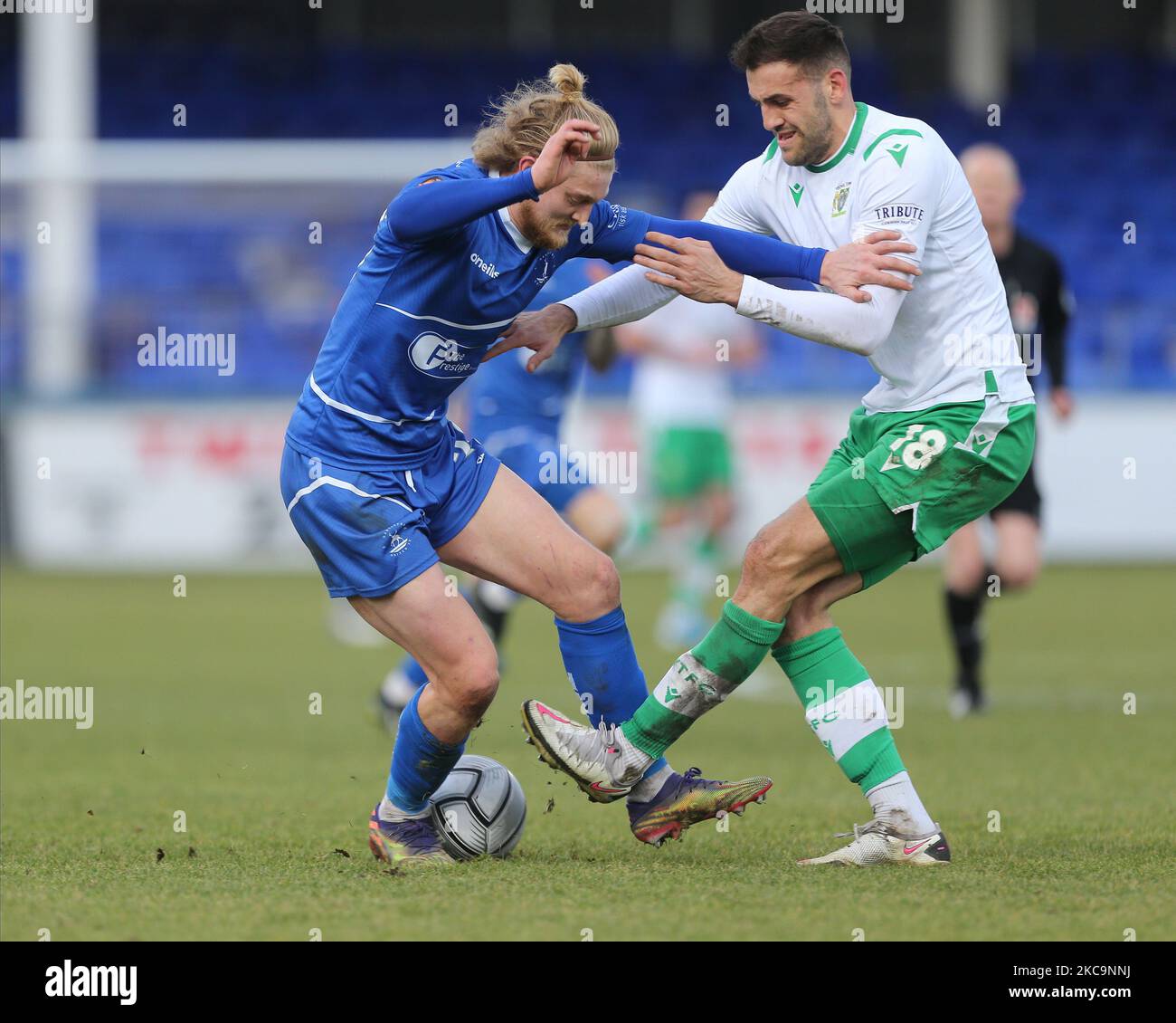Luke Armstrong of Hartlepool United in action with Yeovil Town's Abi ...