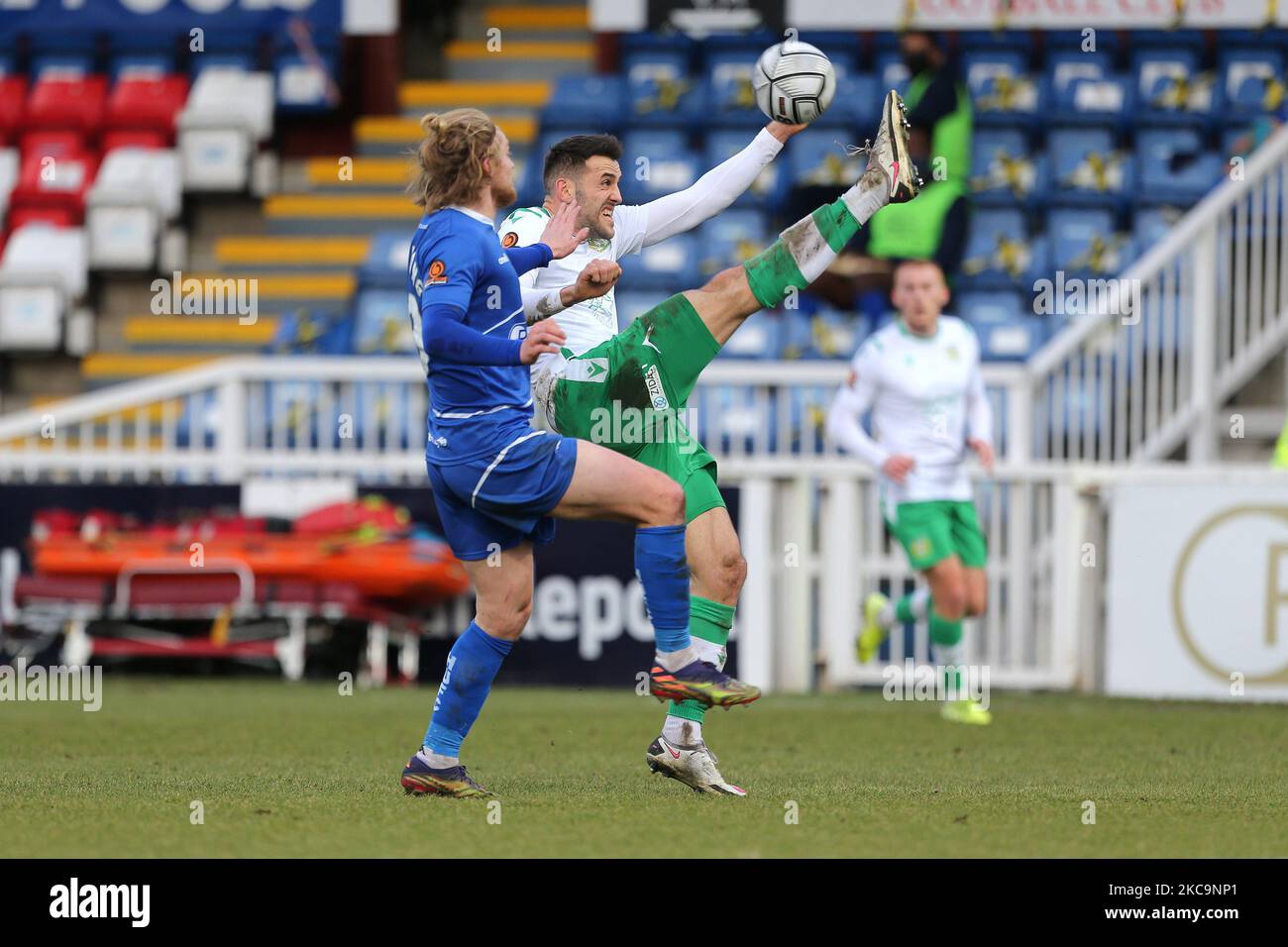 Luke Armstrong of Hartlepool United in action with Yeovil Town's Abi ...