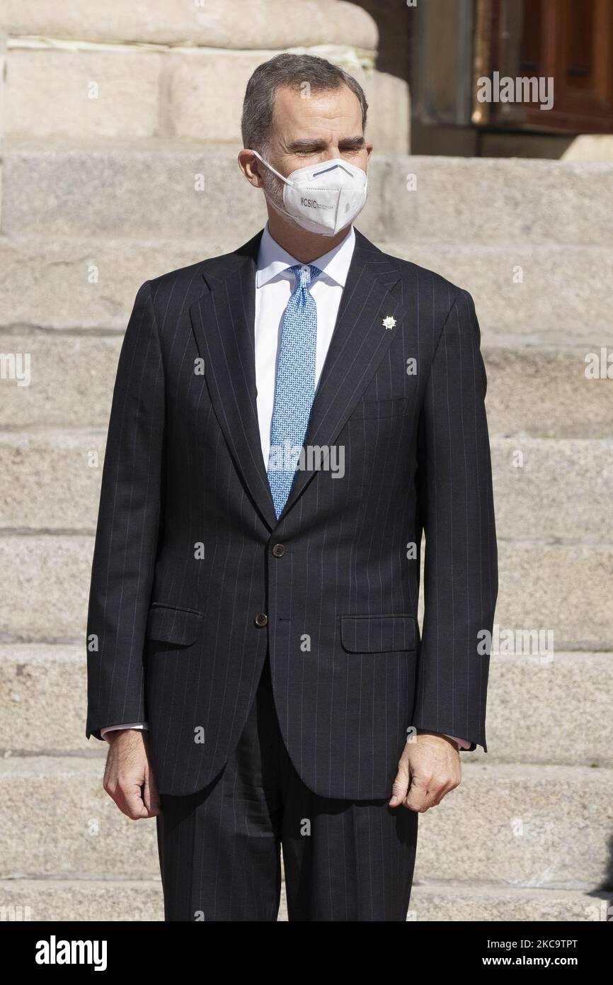 King Felipe VI of Spain arrives to attend a ceremony marking the 40th ...