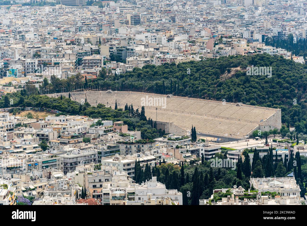 Athens, Greece - View of the Panathenaic Stadium from the Acropolis ...