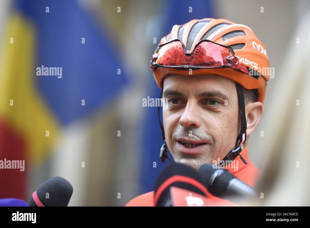 Carol-Eduard Novak Romanian Youth and Sports Minister trains by bicycle ...