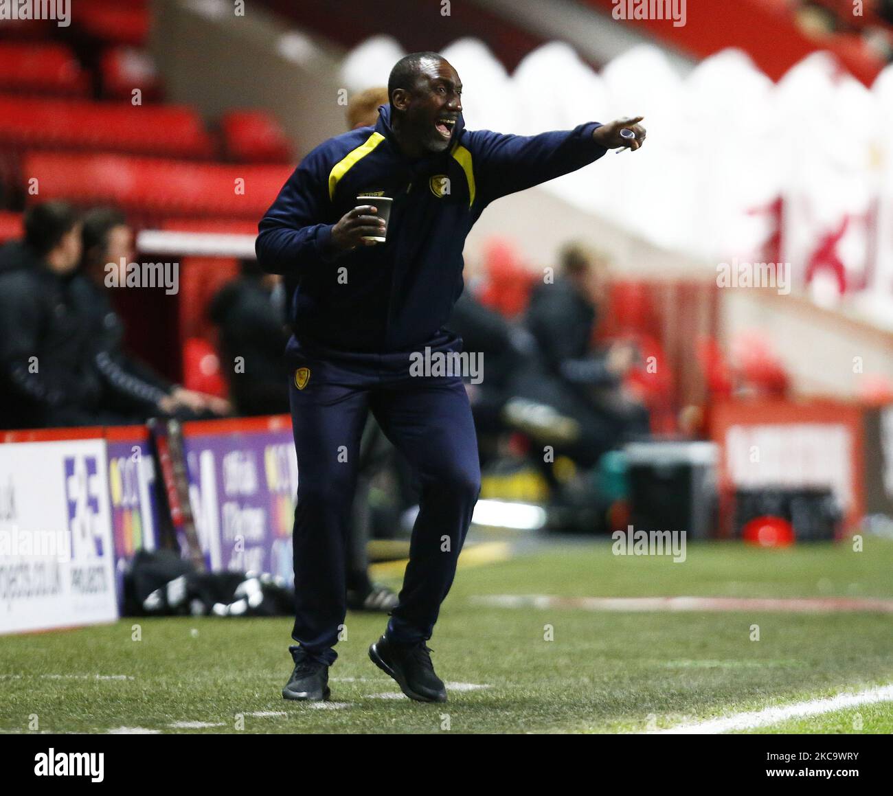 Jimmy Floyd Hasselbaink manager of Burton Albion during Sky Bet League ...