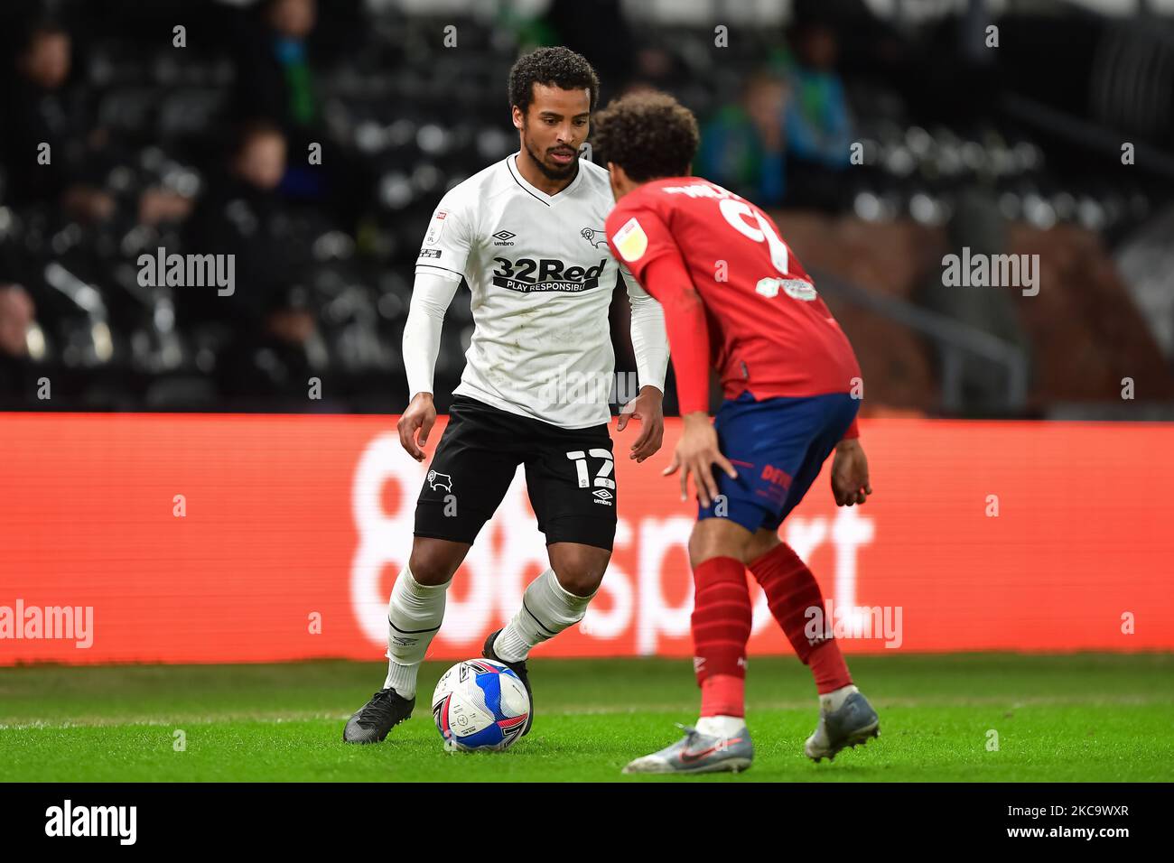 Nathan Byrne of Derby County during the Sky Bet Championship match ...