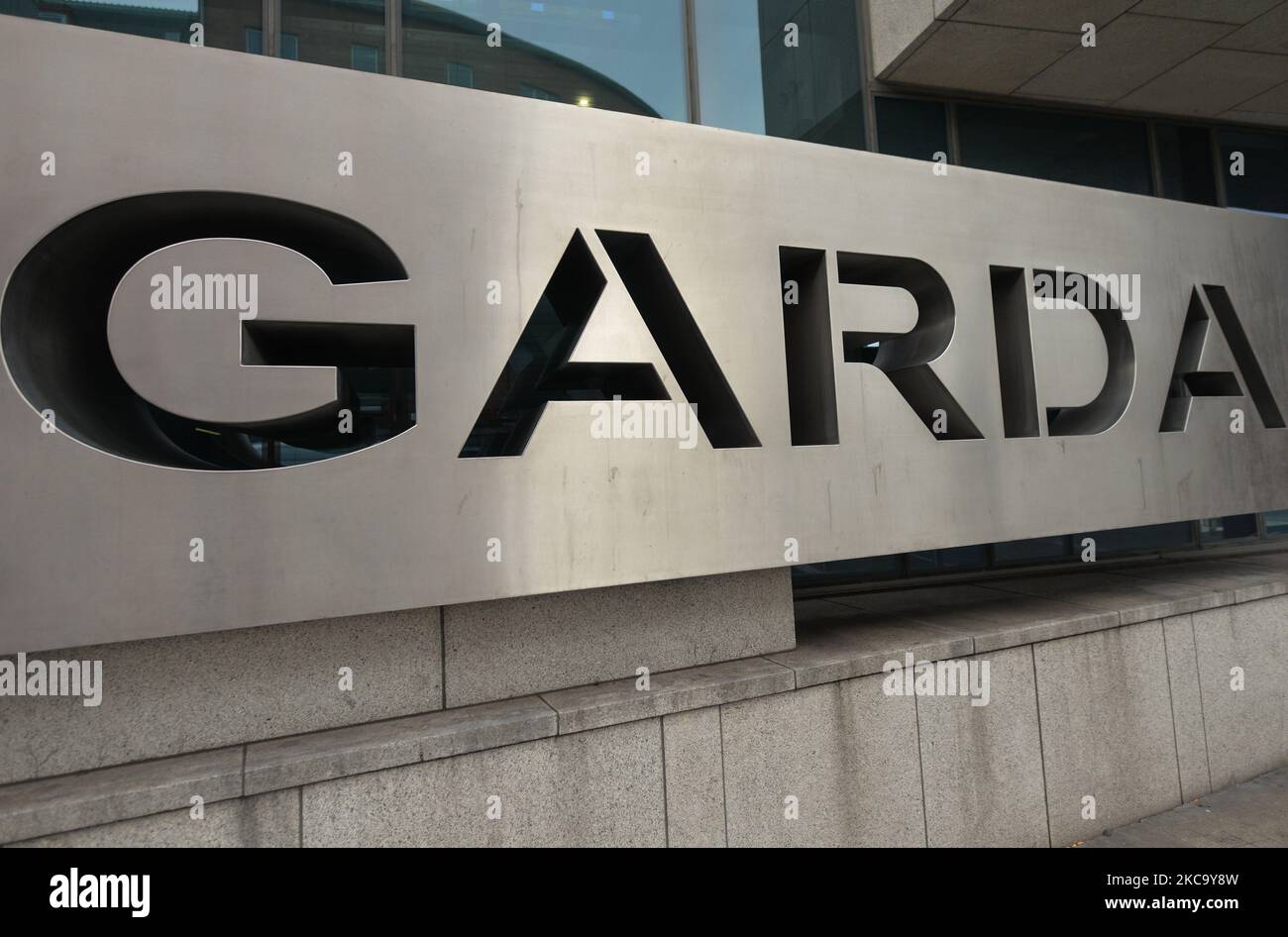 A Garda sign on Kevin Street District Garda Station seen in Dublin ...
