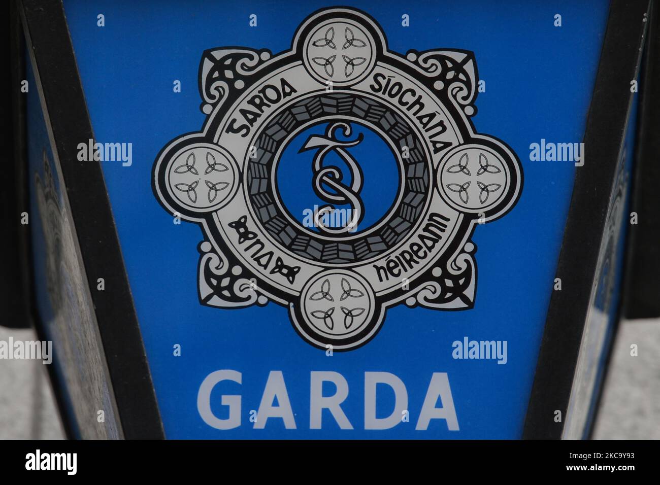 A Garda Lamp with a Garda Siochana logo seen outside Kevin Street ...