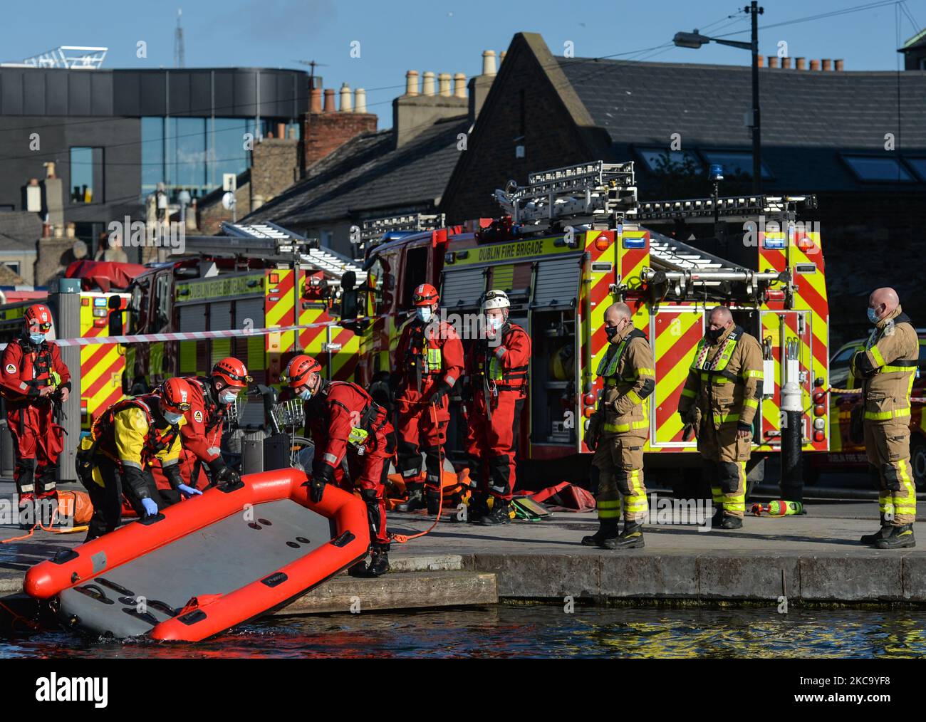 Members of Dublin Fire Brigade seen attending a rescue training in the ...