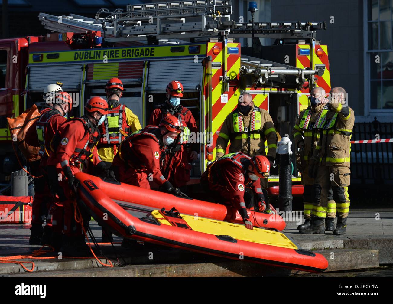 Members of Dublin Fire Brigade seen attending a rescue training in the ...