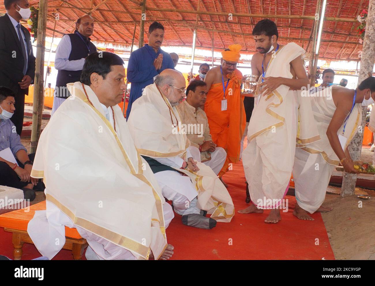 India's Home Minister Amit Shah participates in Pran Pratishtha ...