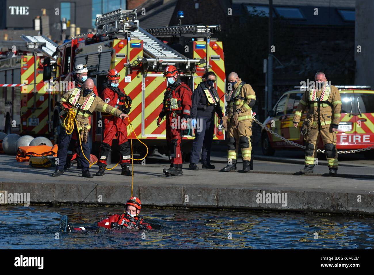 Members of Dublin Fire Brigade seen attending a rescue training in the ...