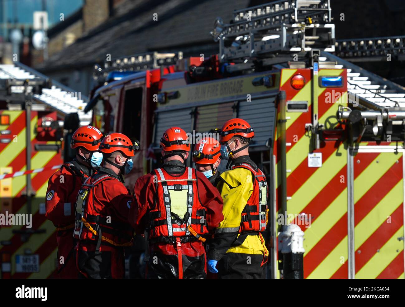 Members of Dublin Fire Brigade seen attending a rescue training in the ...