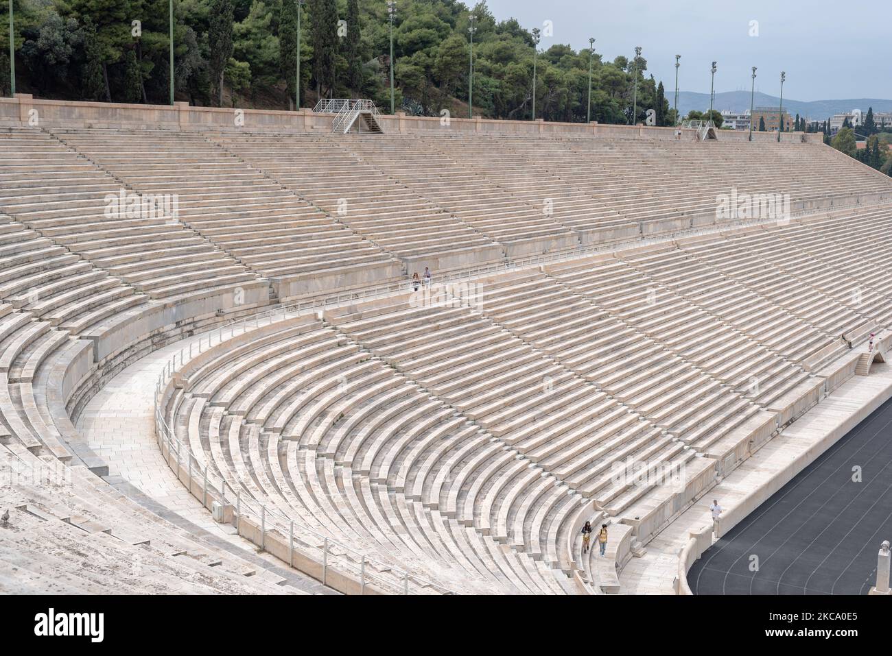 Athens, Greece - Side view of the seats - Panathenaic Stadium Stock ...