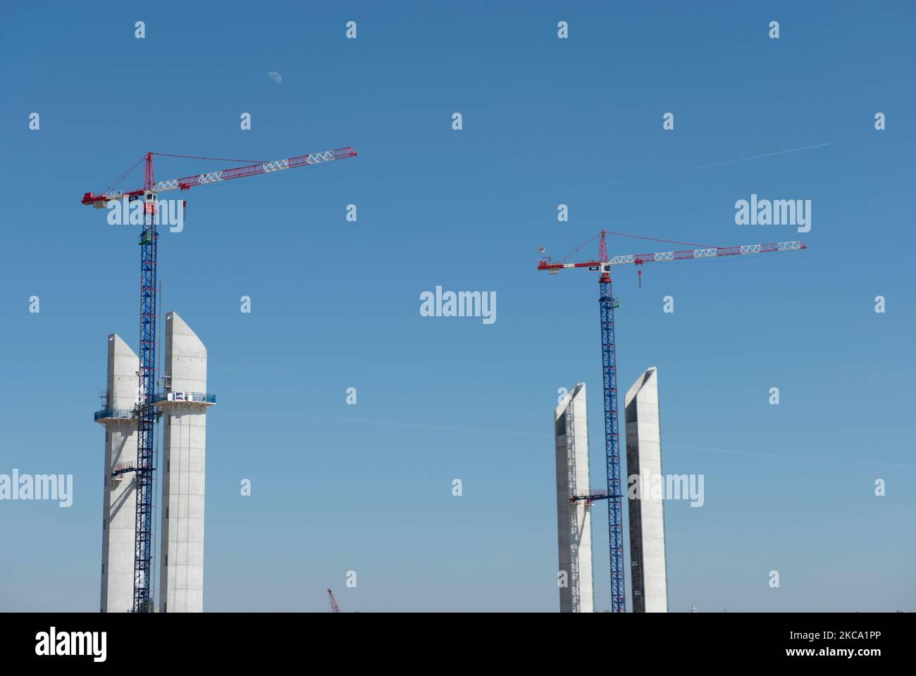 An aerial view of cranes and construction sites Stock Photo - Alamy