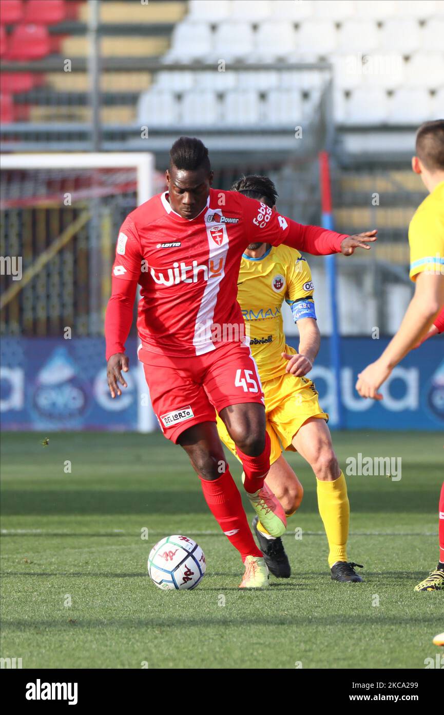 Mario Balotelli of AC Monza in action during the Serie B match between ...