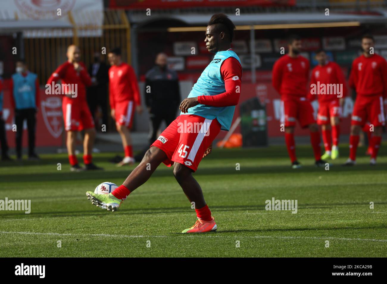 Mario Balotelli of AC Monza in action during the Serie B match between ...