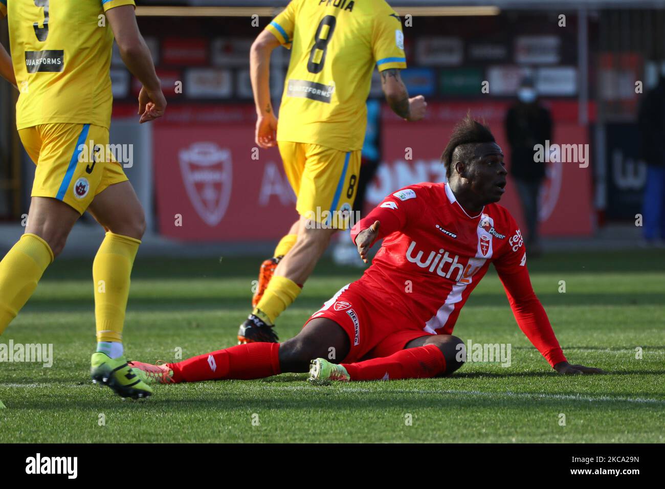 Mario Balotelli of AC Monza in action during the Serie B match between ...
