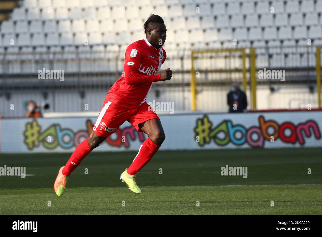 Mario Balotelli of AC Monza in action during the Serie B match between ...
