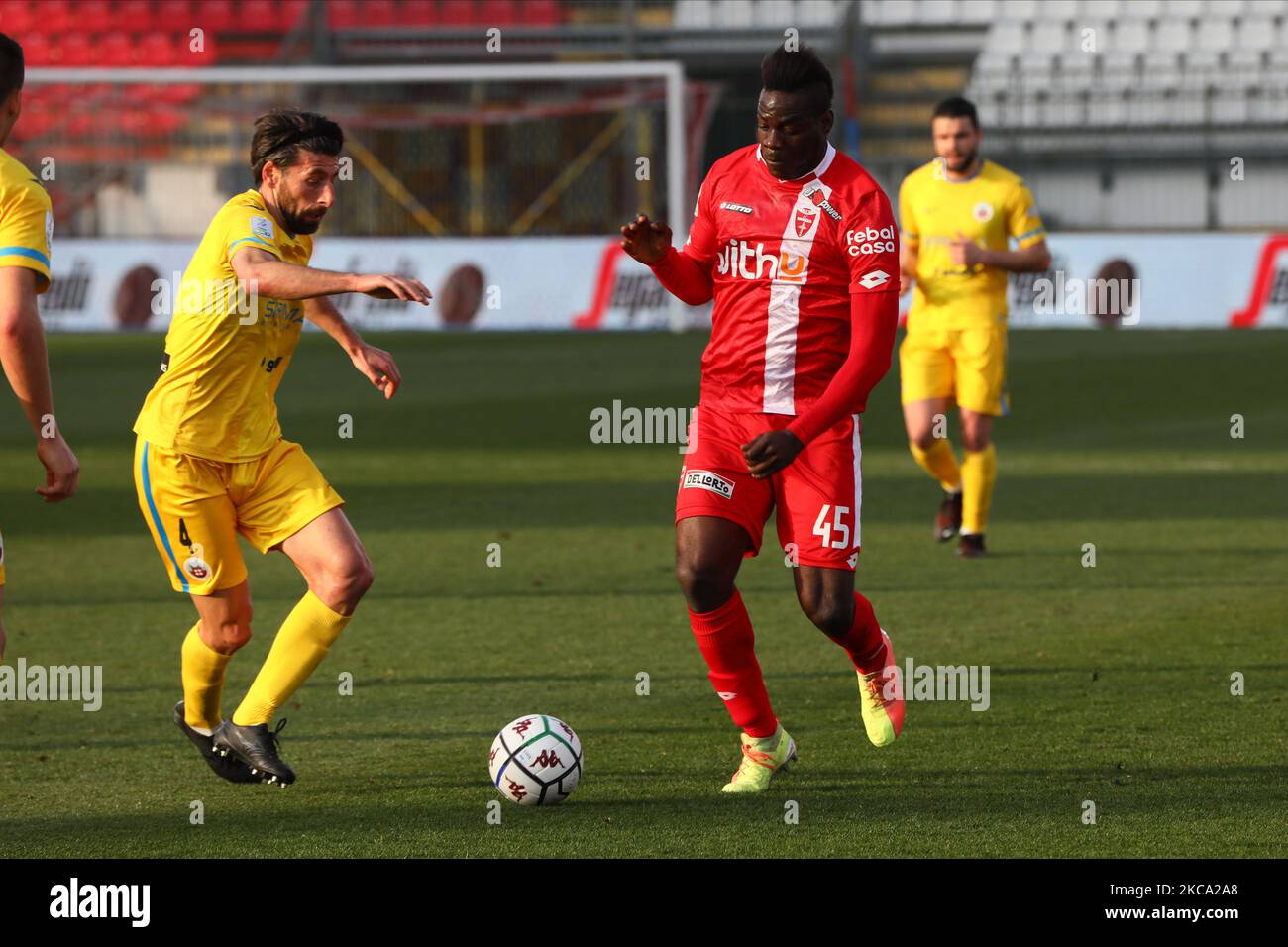 Mario Balotelli of AC Monza in action during the Serie B match between ...