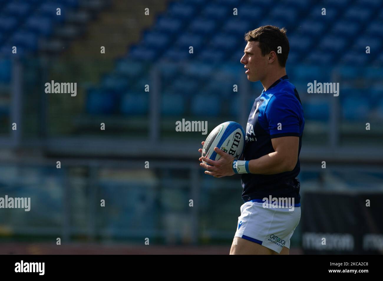 Paolo Garbisi of Italy during warm up before the 2021 Guinness Six ...