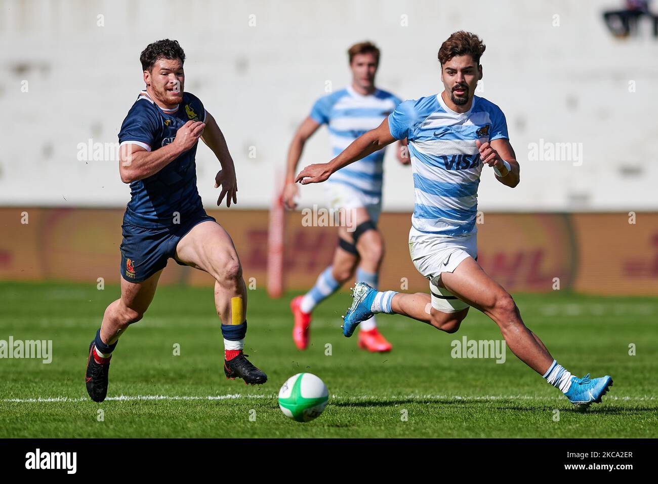 Players In action during the Madrid Rugby 7s match between Spain and ...