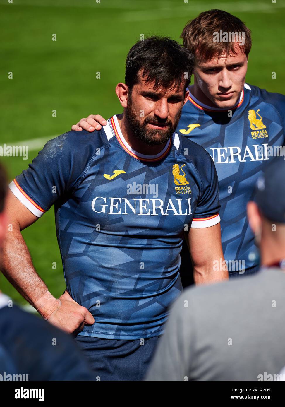 Players In action during the Madrid Rugby 7s match between Chile and ...