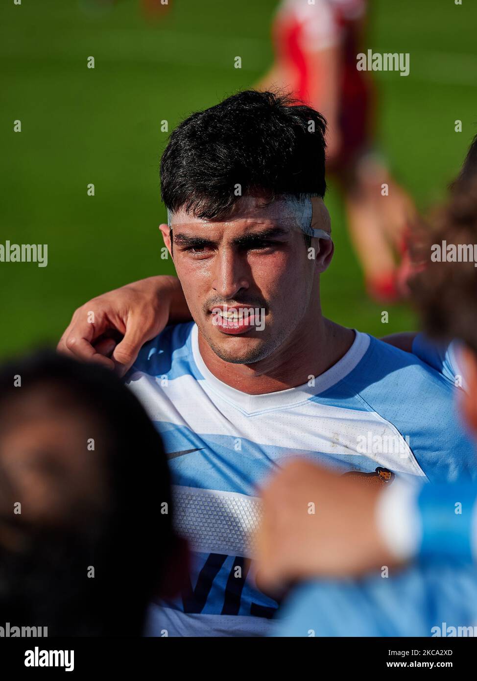 Players In action during the Madrid Rugby 7s match between Chile and ...