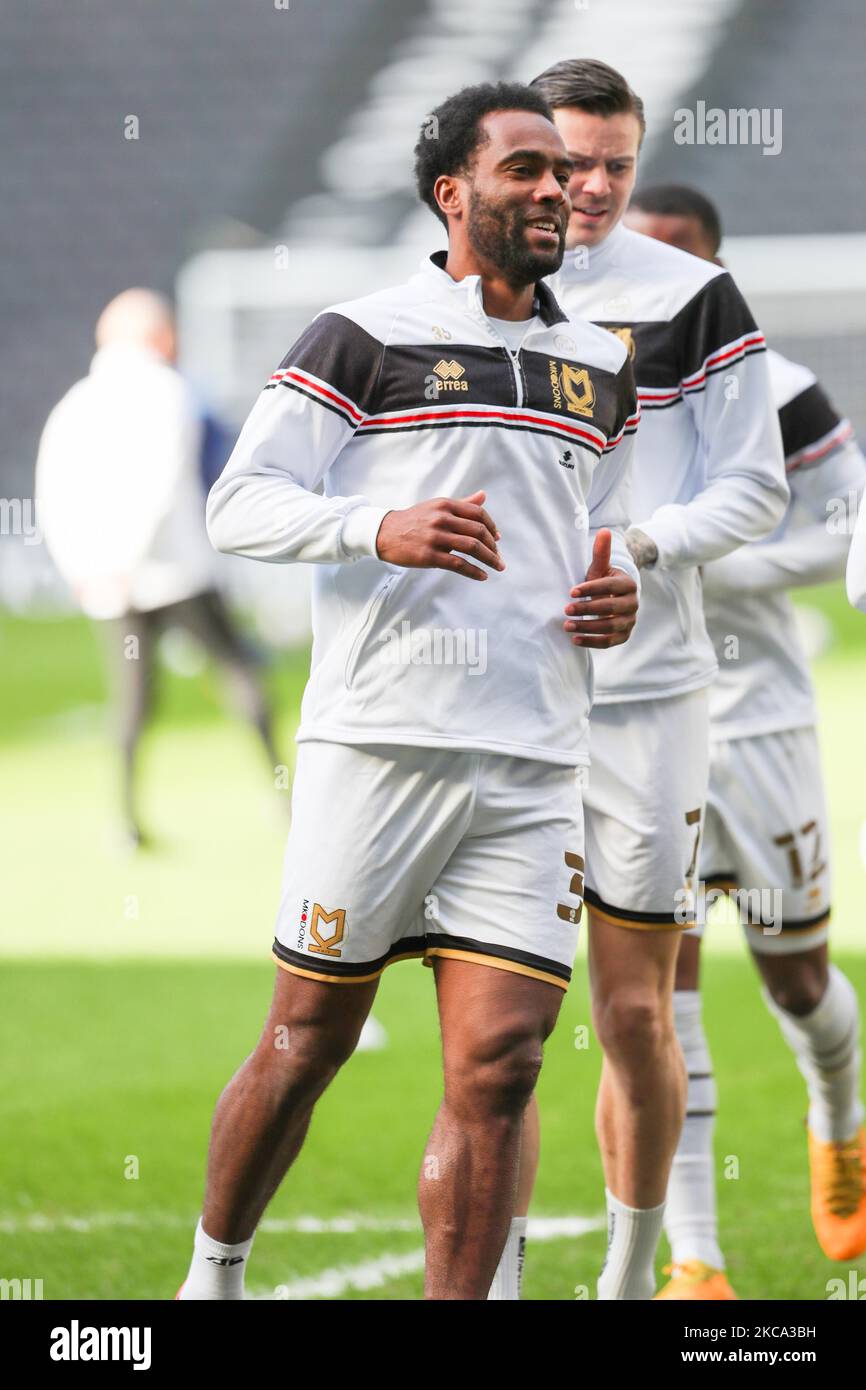 Milton Keynes Dons Cameron Jerome warms up before the Sky Bet League ...