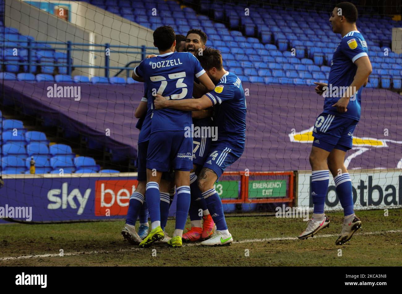Ipswich town players celebrate Alan Judges first half goal during the ...