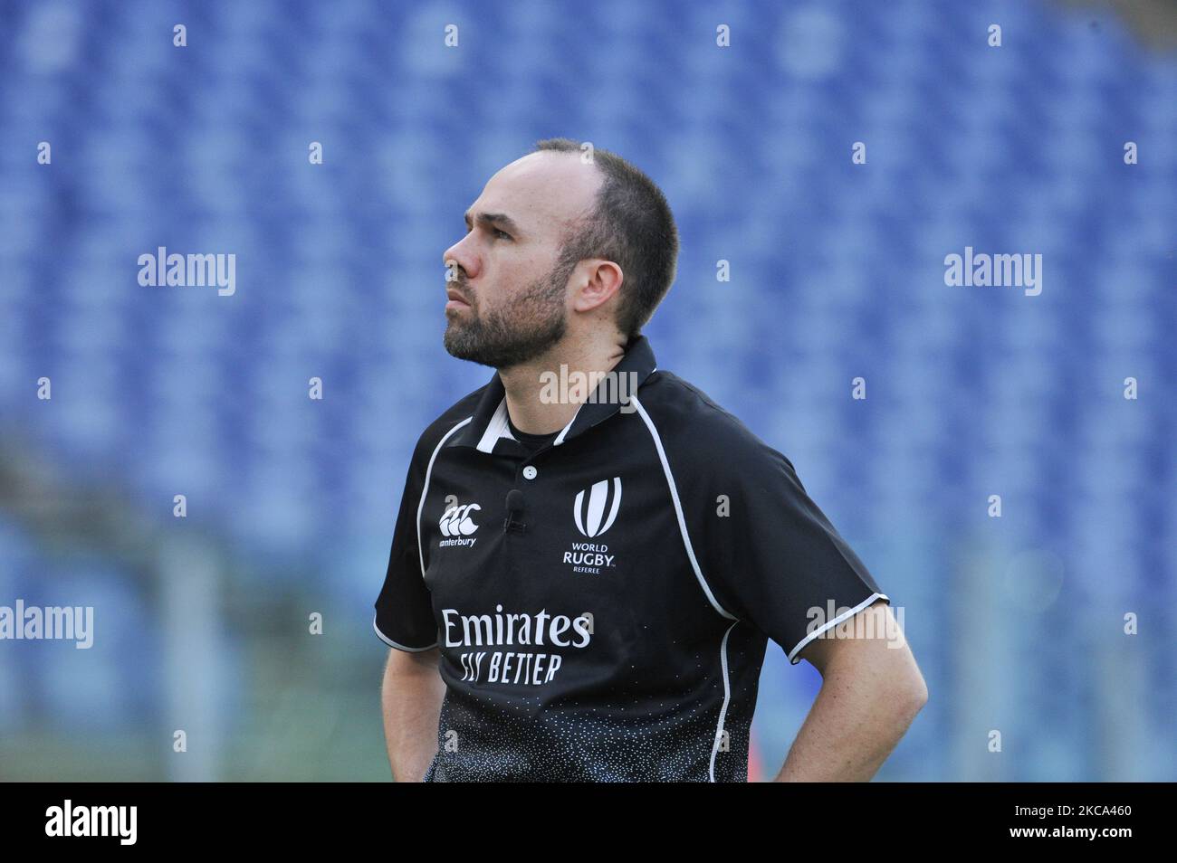 Scottish Referee Mike Adamson during the 2021 Guinness Six Nations ...