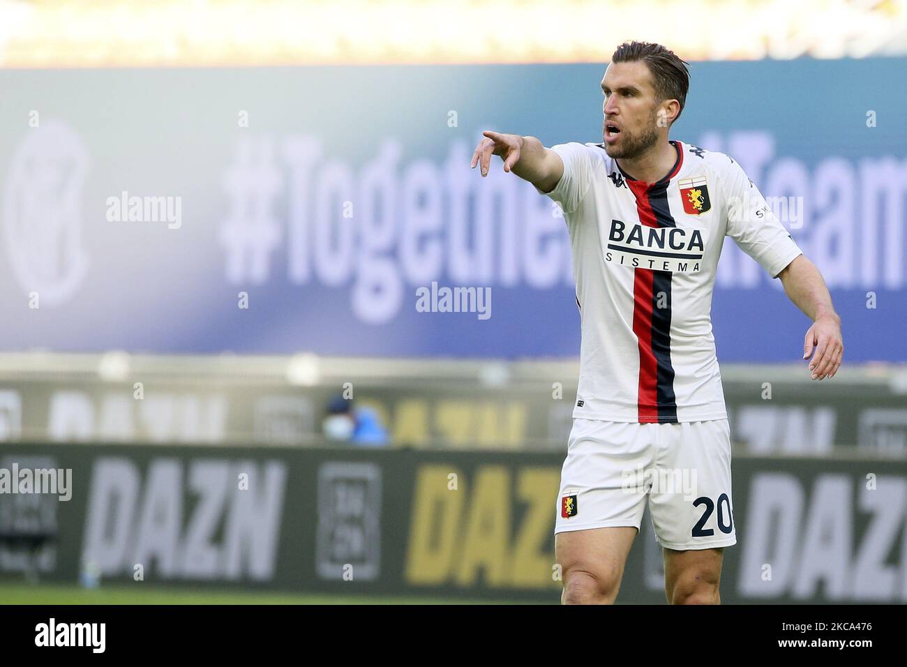 Kevin strootman of genoa cfc gestures hi-res stock photography and ...