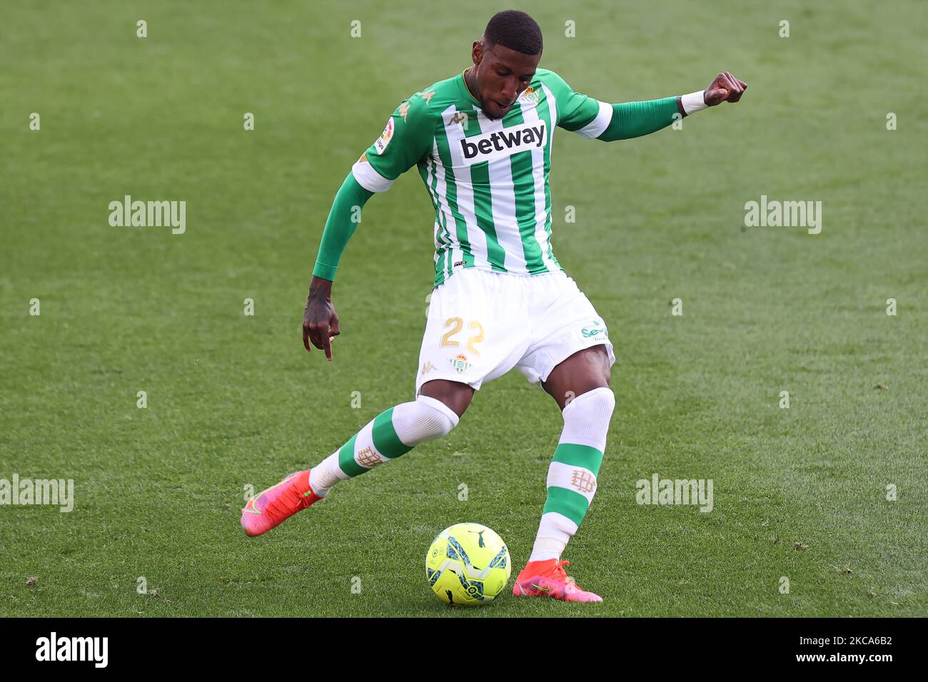 Emerson of Real Betis Balompie in action during the La Liga Santander ...