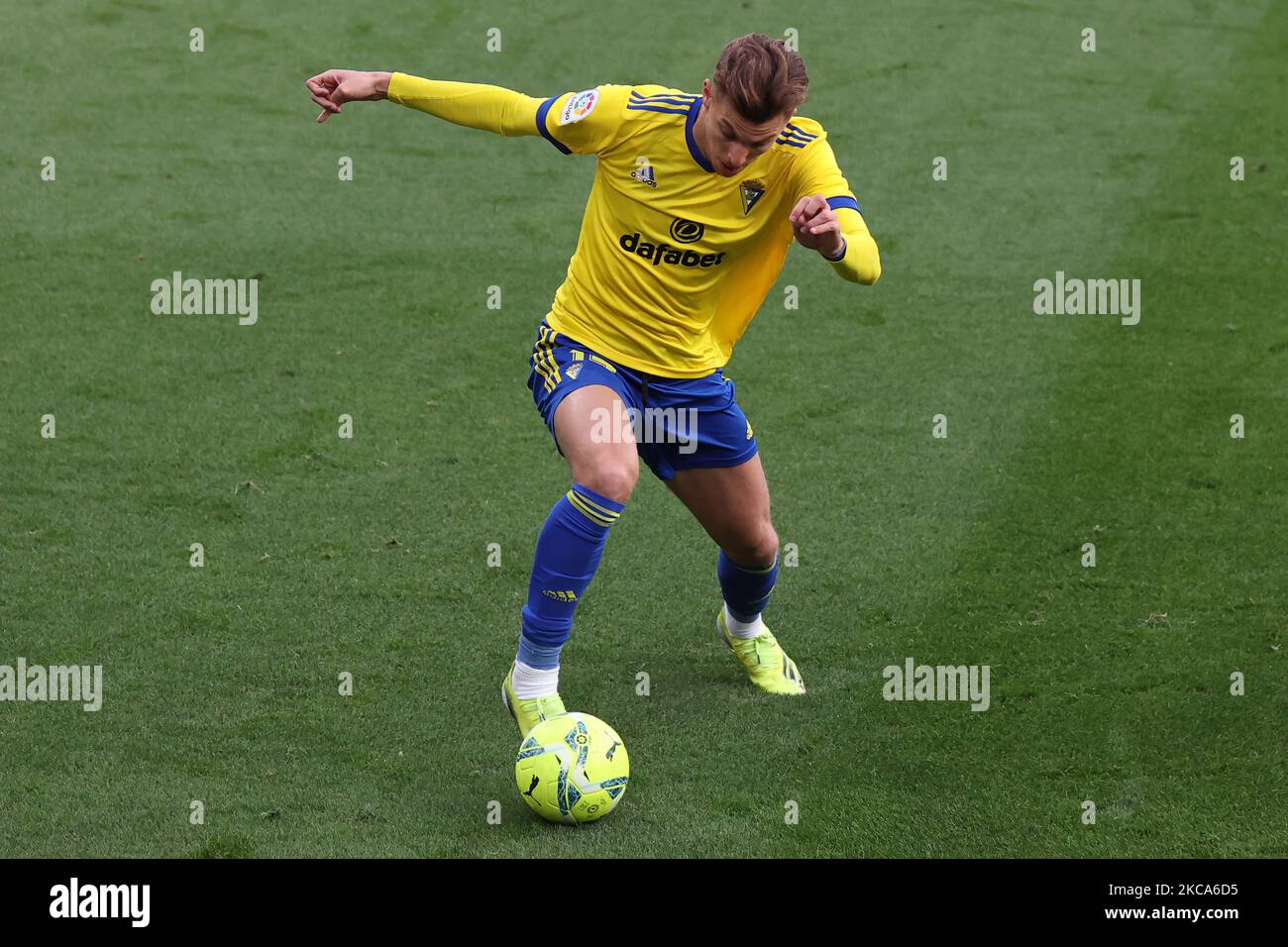 Ivan Alejo of Cadiz CF in action during the La Liga Santander match ...