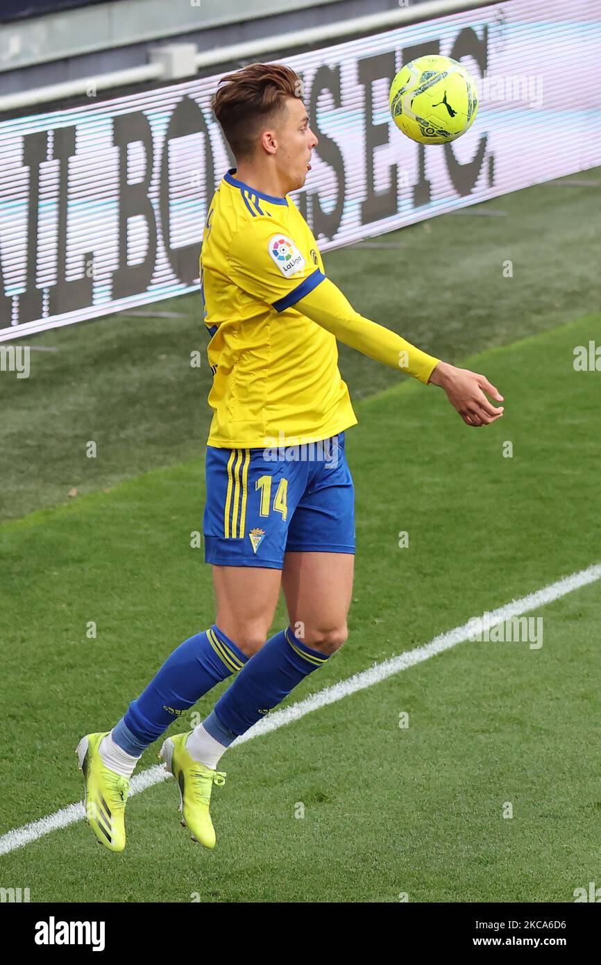 Ivan Alejo of Cadiz CF in action during the La Liga Santander match ...
