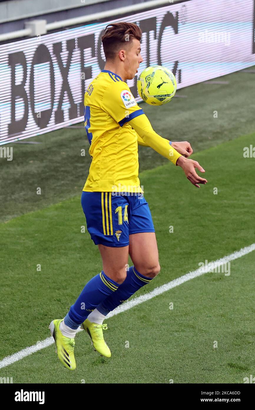 Ivan Alejo of Cadiz CF in action during the La Liga Santander match ...