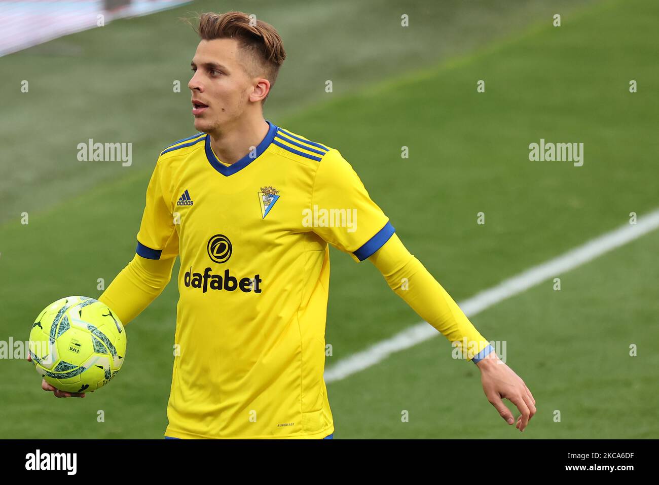 Ivan Alejo of Cadiz CF in action during the La Liga Santander match ...