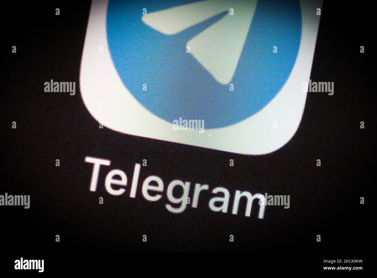 Telegram encrypted messaging application icon hi-res stock photography ...