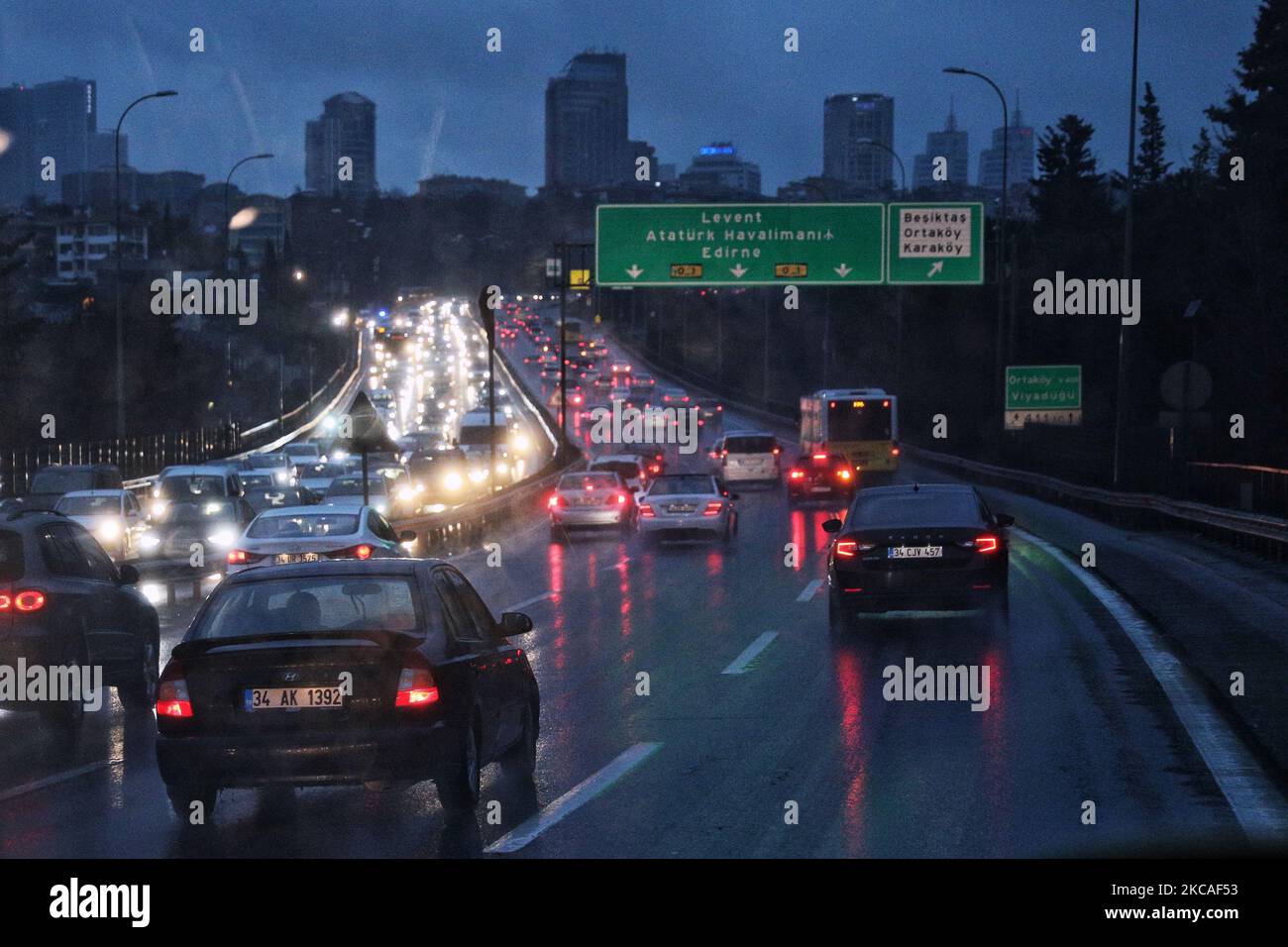 Traffic jam in Istanbul, Turkey, on March 6, 2021 amid the Covid-19 ...