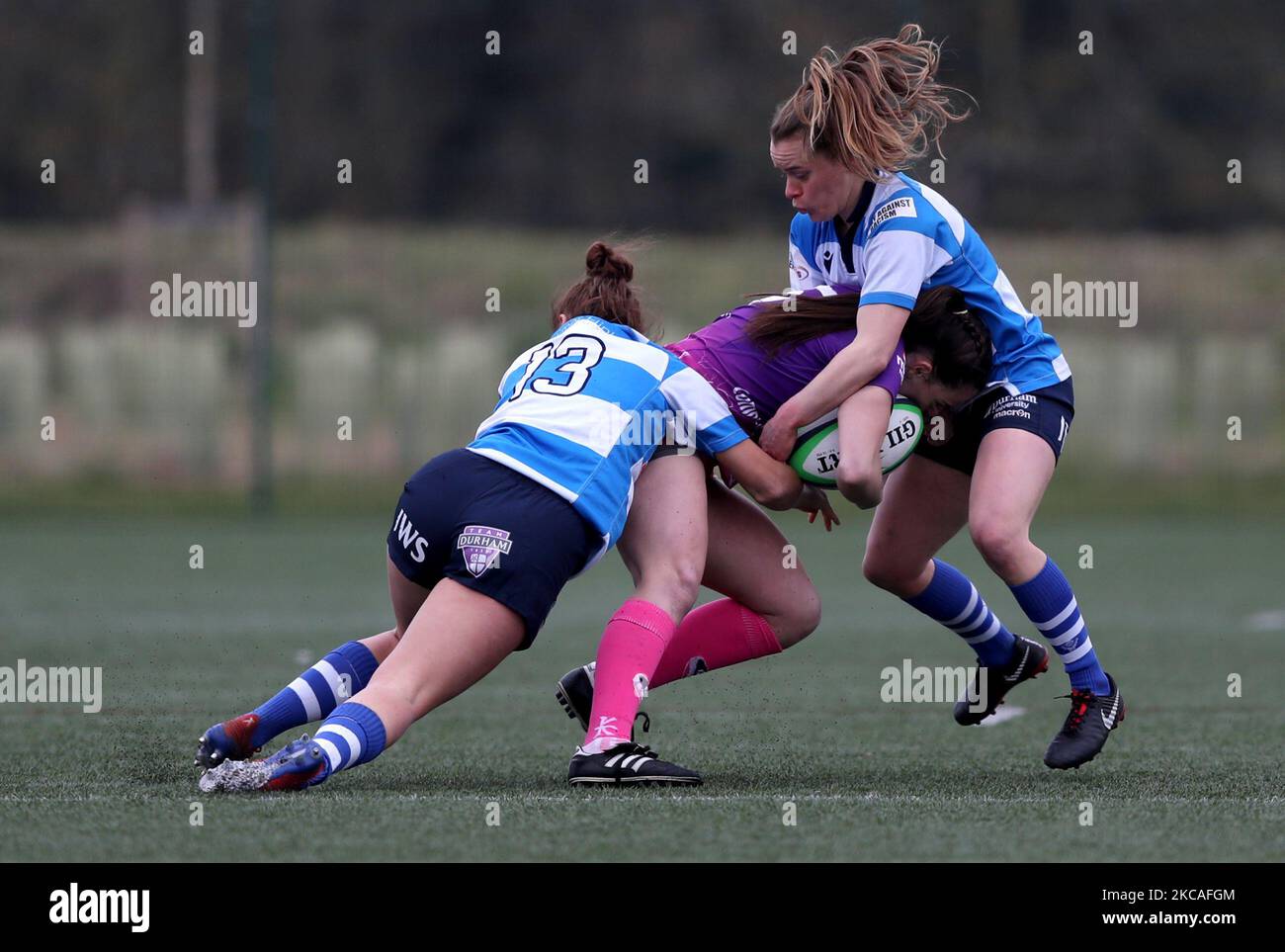 Amy Layzell and Evie Tonkin of Darlington Mowden Park Sharks and Fran ...
