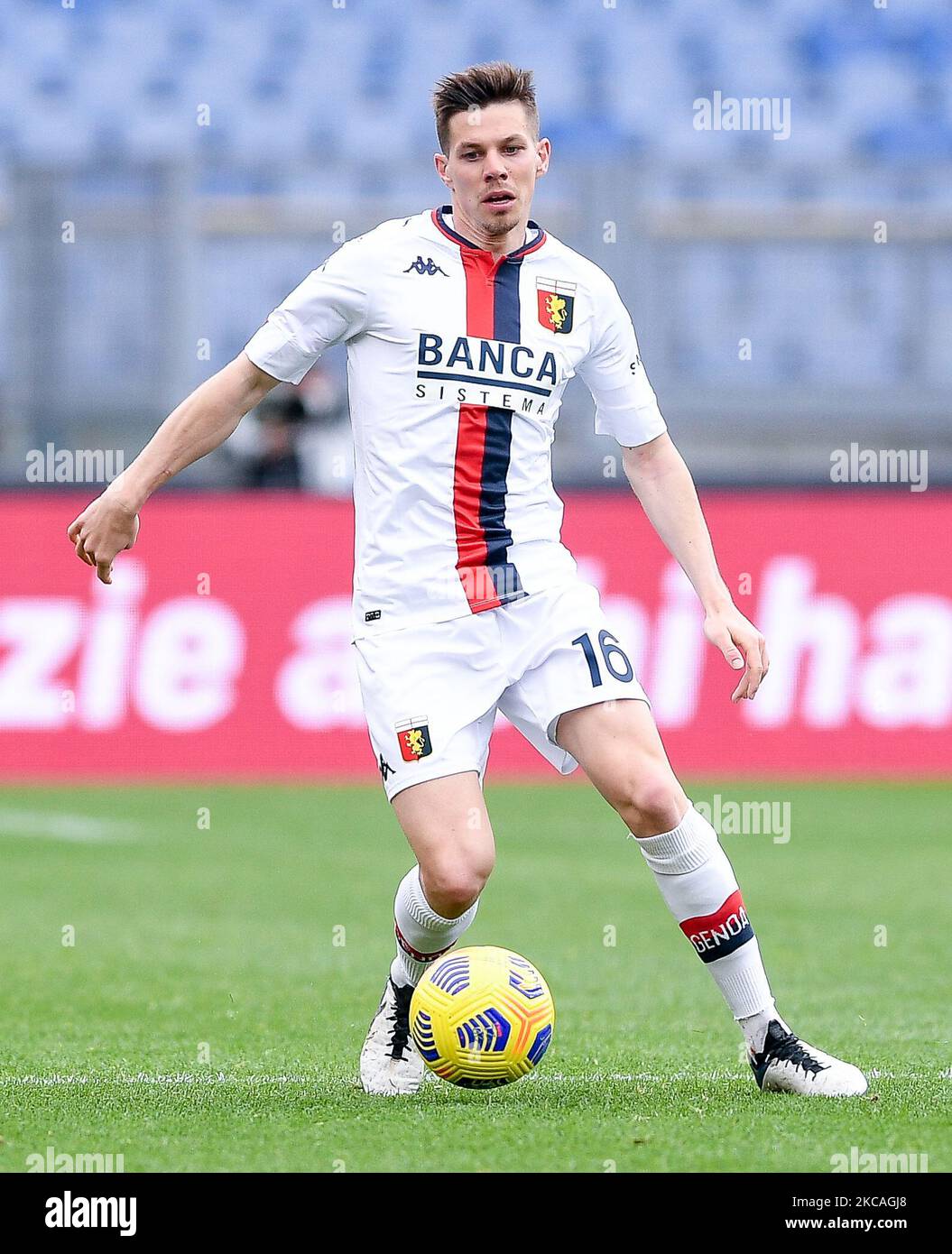 Miha Zajc of Genoa CFC during the Serie A match between AS Roma and ...