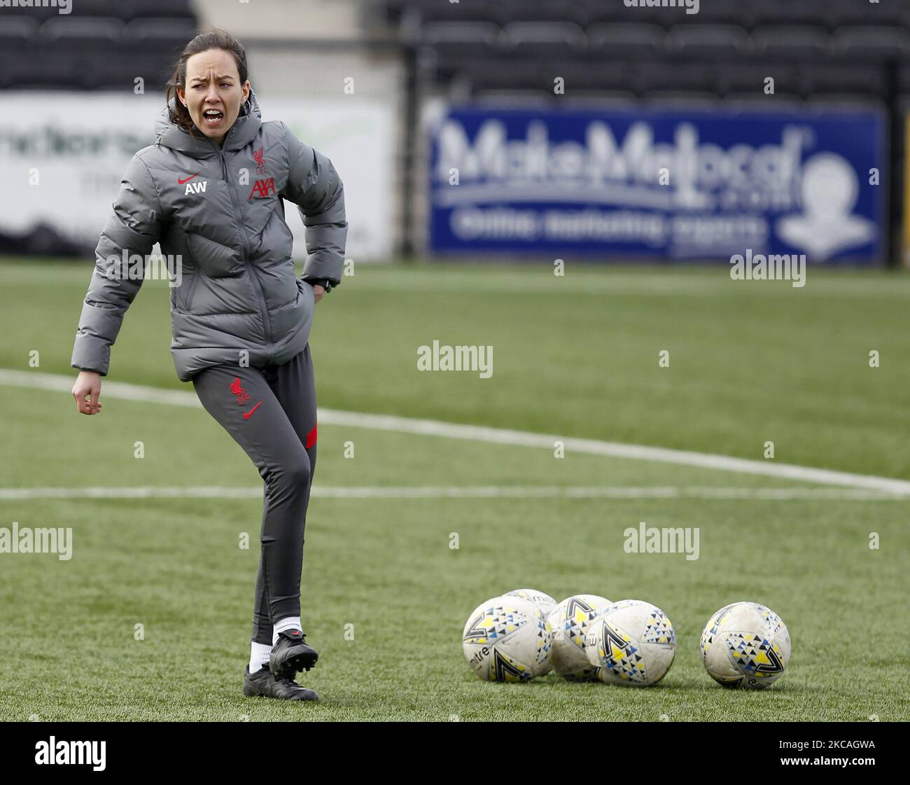 Liverpool Women interim manager, Amber Whiteley during FA Women's ...