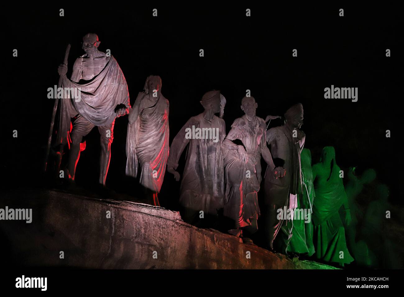 Statue of Mahatma Gandhi (Dandi March Statue) is seen in New Delhi ...