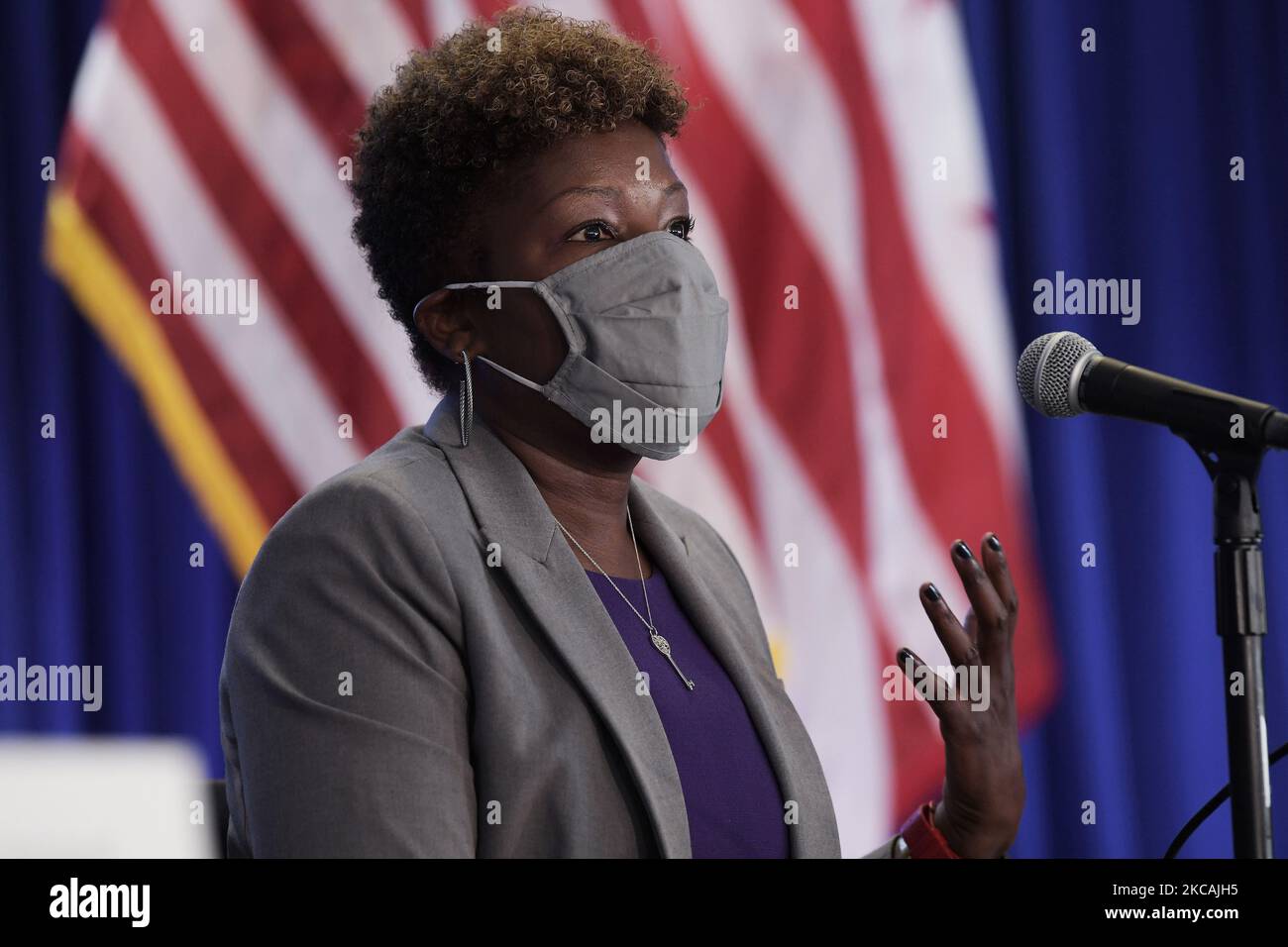 DC Department of Health Director LaQuandra Nesbitt speaks during a ...