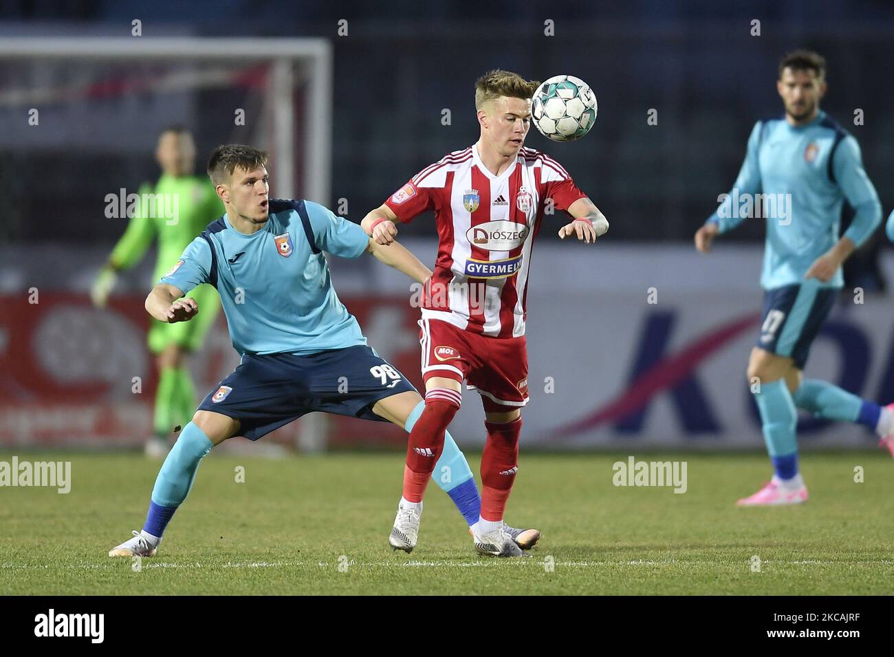 Claudiu Petrila and Tiberiu Capusa in action a the Romania Liga 1 ...