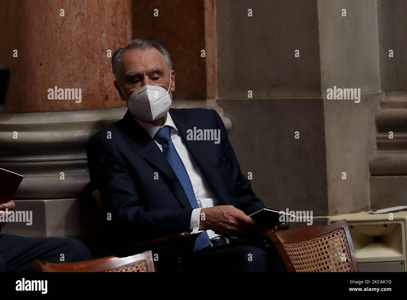 Former Portuguese President Anibal Cavaco Silva looks on during the ...
