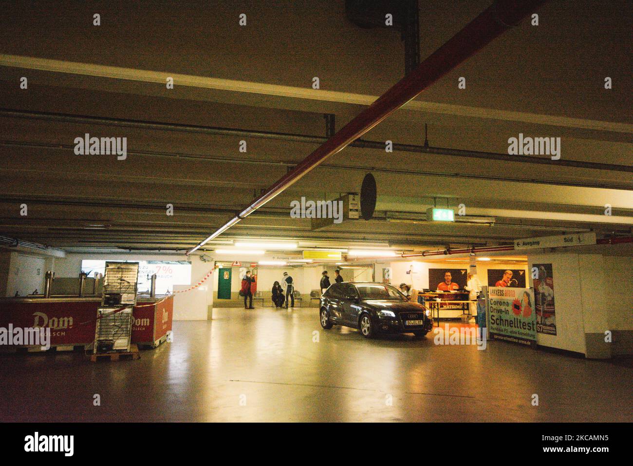 general view of drive in free antigen test at the parking lot of ...